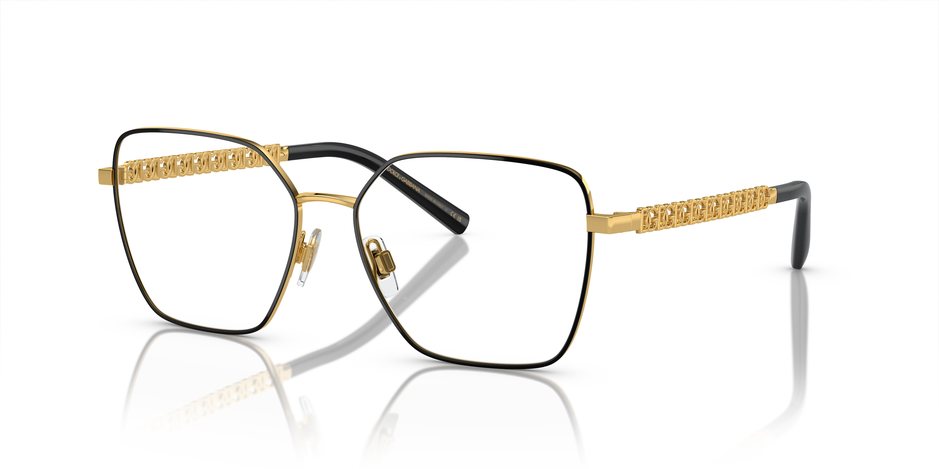 Dolce & Gabbana DG1351 1334 Gold/Black Eyeglasses for Woman – LookerOnline