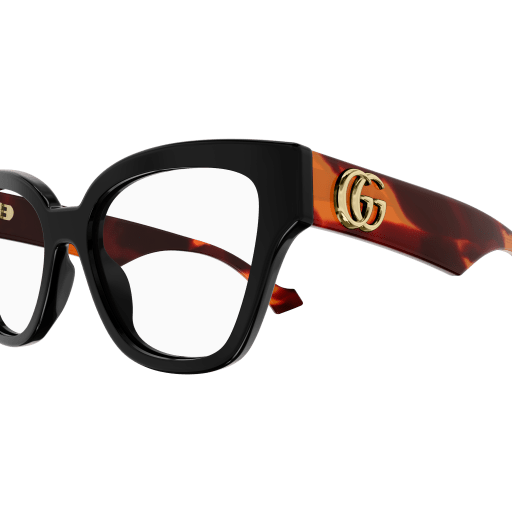 Gucci GG1424O 007 Black Eyeglasses for Woman | LookerOnline