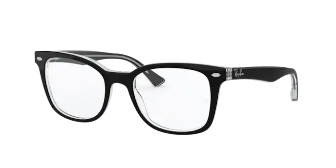 Ray-Ban RX5285 2034 Black On Transparent Eyeglasses for Woman ...